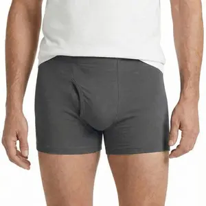 CITY THREADS USA-MADE Soft 100% Organic Cotton Boxer Briefs - Charcoal