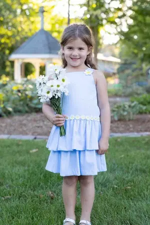 FLORENCE EISEMAN Piqué Sleeveless Dress With Daisies