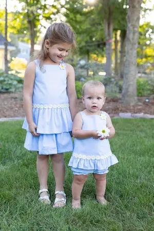 FLORENCE EISEMAN Piqué Sleeveless Dress With Daisies