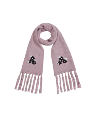 FABLE ENGLAND Forget-me-not Knitted Scarf - Lilac