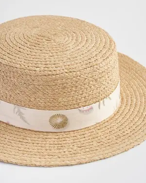 FABLE ENGLAND Whispering Sand Raffia Hat