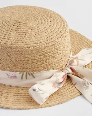 FABLE ENGLAND Whispering Sand Raffia Hat