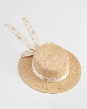 FABLE ENGLAND Whispering Sand Raffia Hat