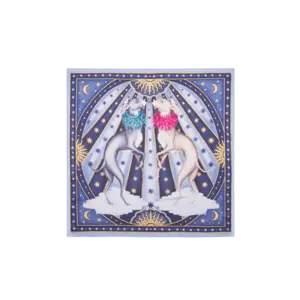 FABLE ENGLAND Catherine Rowe Pet Portraits Whippet Silk Square Scarf - Navy