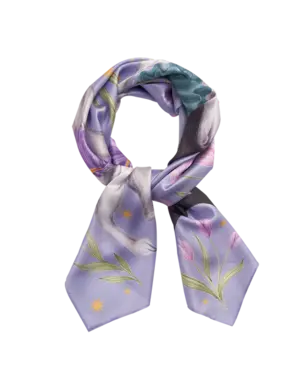 FABLE ENGLAND Catherine Rowe Pet Portraits Frenchie Silk Square Scarf