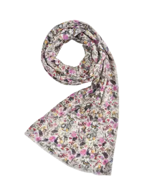 FABLE ENGLAND Floral Engravings Lightweight Scarf - Ivory