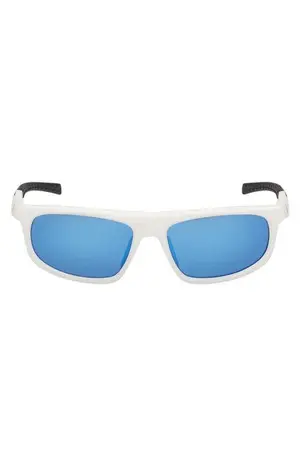 Adidas 56mm Square Frame Sunglasses - White/blue Mirror