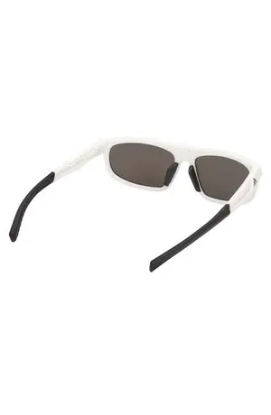 Adidas 56mm Square Frame Sunglasses - White/blue Mirror