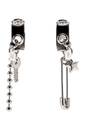Marc Jacobs Charm Drop Earrings - Silver/black