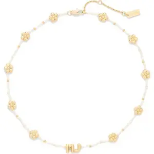 Marc Jacobs Mj Balloon Bead & Freshwater Pearl Necklace - Gold/cream