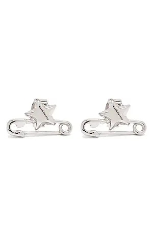 Marc Jacobs Safety Pin Stud Earrings - Light Antique Silver