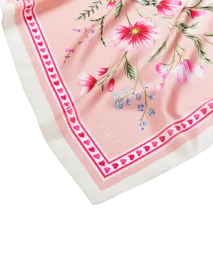 FABLE ENGLAND Penelope Story Square Scarf - Light/pastel Pink