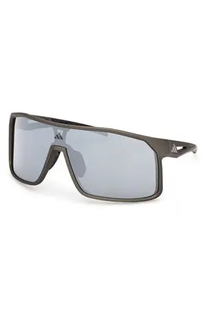 Adidas Mirrored Shield Sunglasses - Dark Green/smoke Mirror