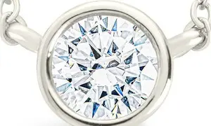 Sterling Forever Round Cubic Zirconia Pendant Necklace - Silver
