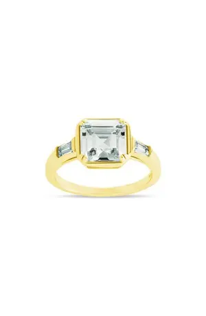 Sterling Forever Asscher-cut Cubic Zirconia Ring - Gold