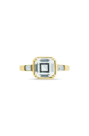 Sterling Forever Asscher-cut Cubic Zirconia Ring - Gold