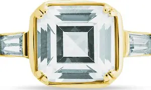 Sterling Forever Asscher-cut Cubic Zirconia Ring - Gold
