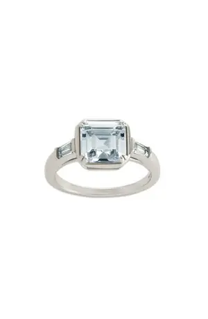 Sterling Forever Asscher-cut Cubic Zirconia Ring - Silver