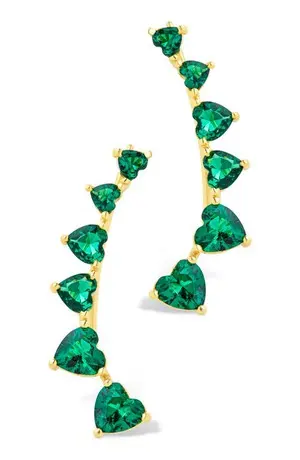 Sterling Forever Jillian Heart Threader Earrings
