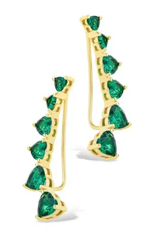 Sterling Forever Jillian Heart Threader Earrings