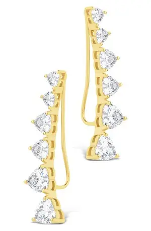 Sterling Forever Jillian Heart Threader Earrings
