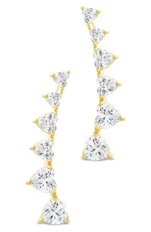 Sterling Forever Jillian Heart Threader Earrings