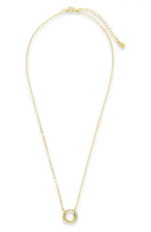 Sterling Forever Interlocking Cubic Zirconia Pendant Necklace - Gold