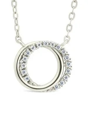 Sterling Forever Interlocking Cubic Zirconia Pendant Necklace - Silver