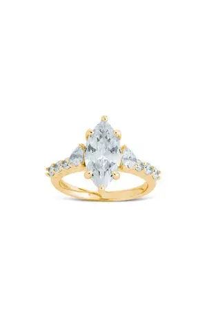 Sterling Forever Cubic Zirconia Ring - Gold