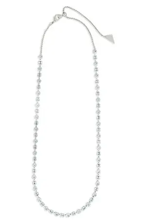 Sterling Forever Geo Cubic Zirconia Tennis Necklace - Silver