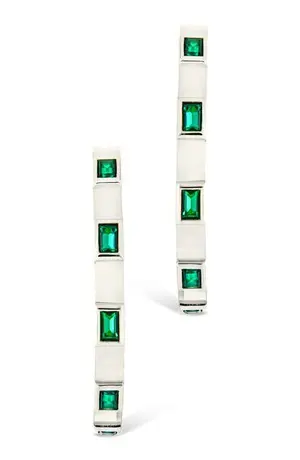 Sterling Forever Asher Cubic Zirconia Hoop Earrings