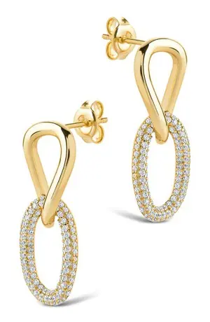 Sterling Forever Taissa Cubic Zirconia Chain Drop Earrings - Gold
