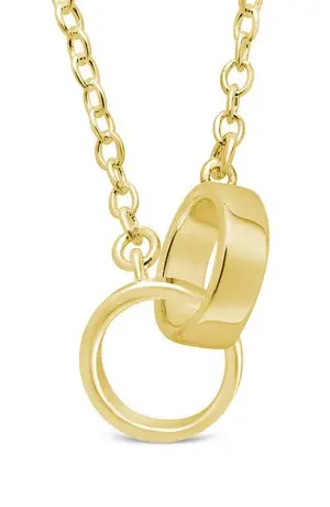 Sterling Forever Amor Interlocking Pendant Necklace - Gold