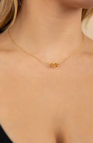 Sterling Forever Amor Interlocking Pendant Necklace - Gold