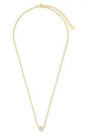 Sterling Forever Pear Cut Cubic Zirconia Pendant Necklace - Gold