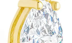 Sterling Forever Angelica Pear Cut Cubic Zirconia Drop Earrings - Gold