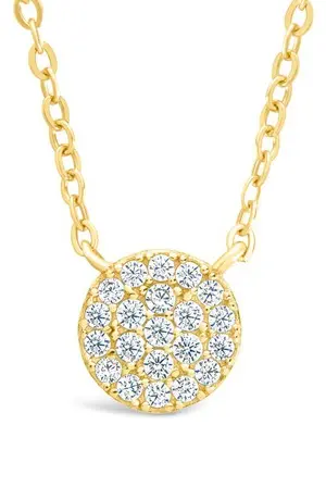Sterling Forever Cubic Zirconia Pendant Necklace - Gold