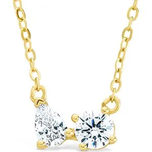 Sterling Forever Carolyn Cubic Zirconia Chain Necklace - Gold