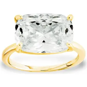 Sterling Forever East West Cushion Cut Ring - Gold