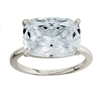 Sterling Forever East West Cushion Cut Ring - Silver