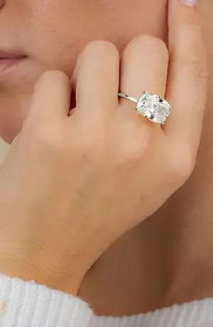 Sterling Forever East West Cushion Cut Ring - Silver