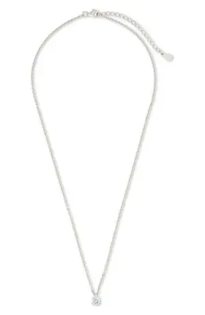 Sterling Forever Round Cubic Zirconia Pendant Necklace - Silver