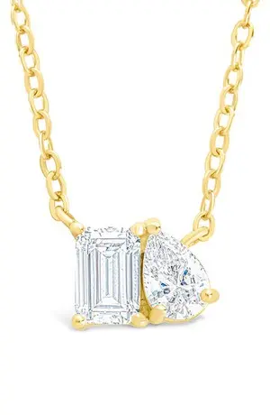 Sterling Forever Guinevere Cubic Zirconia Pendant Necklace Gold