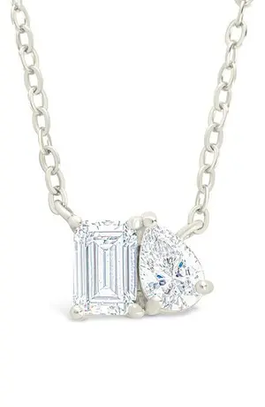 Sterling Forever Guinevere Cubic Zirconia Pendant Necklace - Silver