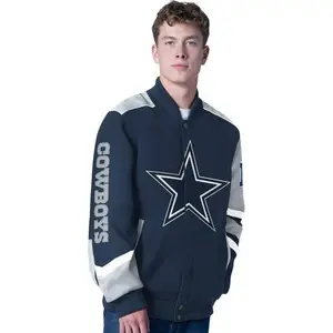 G-III SPORTS BY CARL BANKS Dallas Cowboys Prime Time Full-zip Racing Jacket - Navy