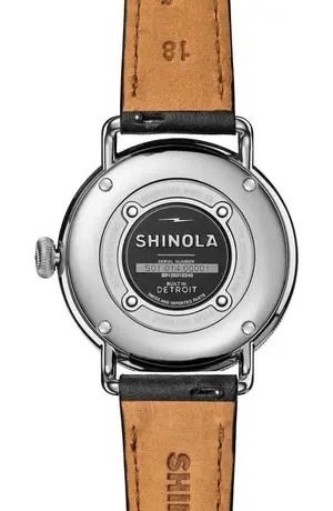Shinola Canfield Leather Strap Watch - Black