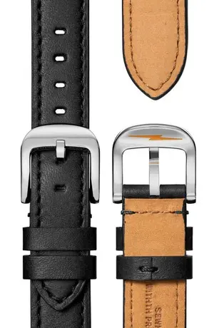 Shinola Canfield Leather Strap Watch - Black