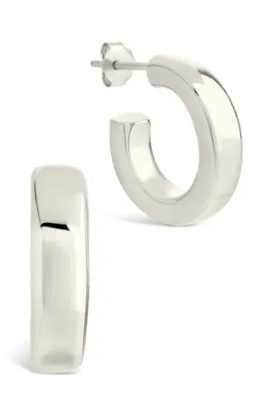 Sterling Forever Marisa Hoop Earrings - Silver