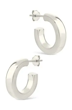 Sterling Forever Marisa Hoop Earrings - Silver