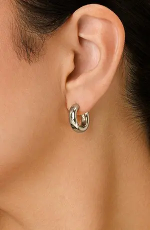 Sterling Forever Marisa Hoop Earrings - Silver